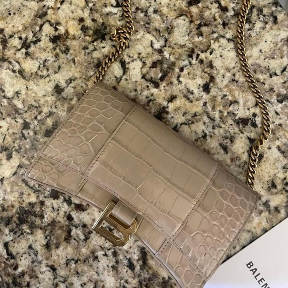 Balenciaga | Bags | Balenciaga Hourglass Wallet On A Chain | Poshmark